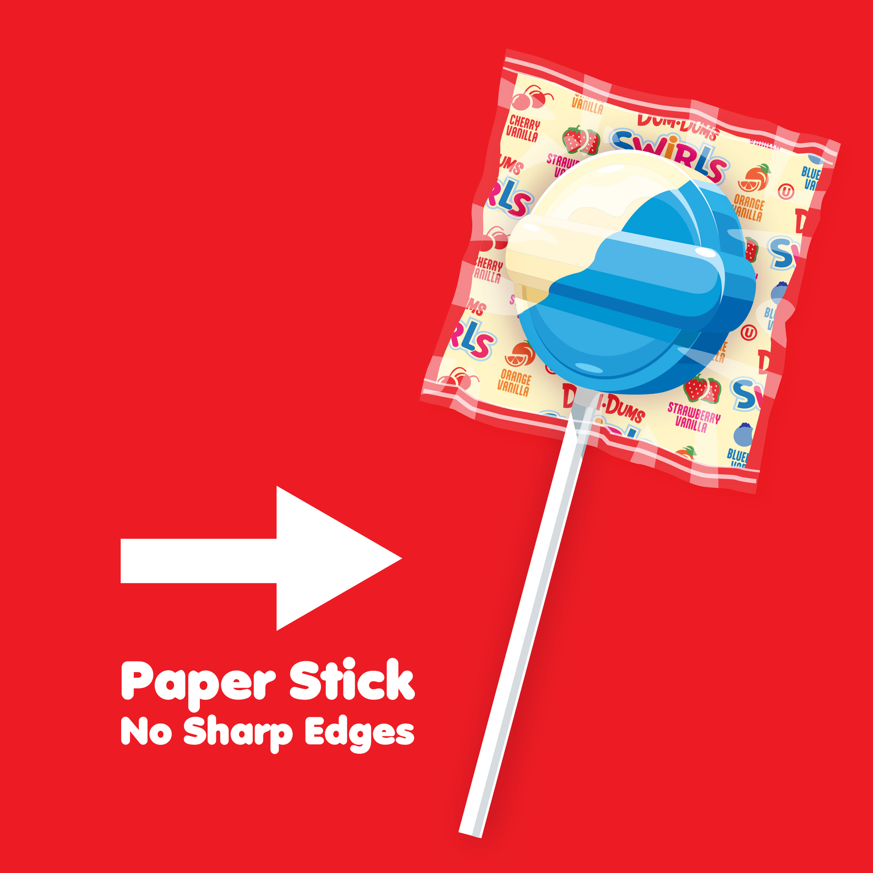 DUM DUMS Swirls Flat Pops- Bulk 750+ Count- Spangler Candy